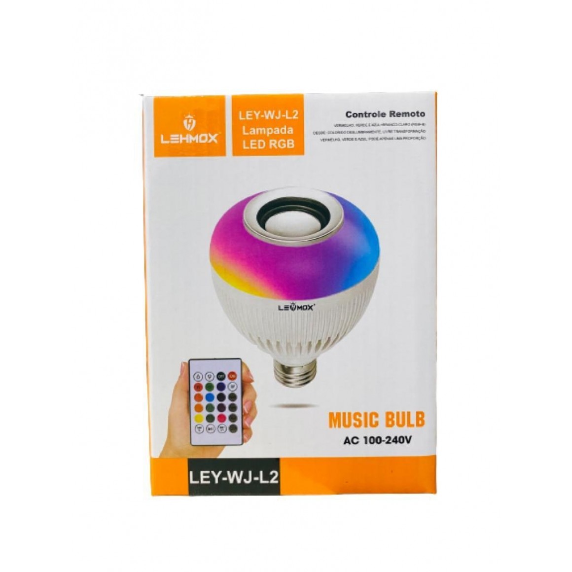 LAMPADA LED BLUETOOTH COM CONTROLE LEHMOX LEY-WJ-L2