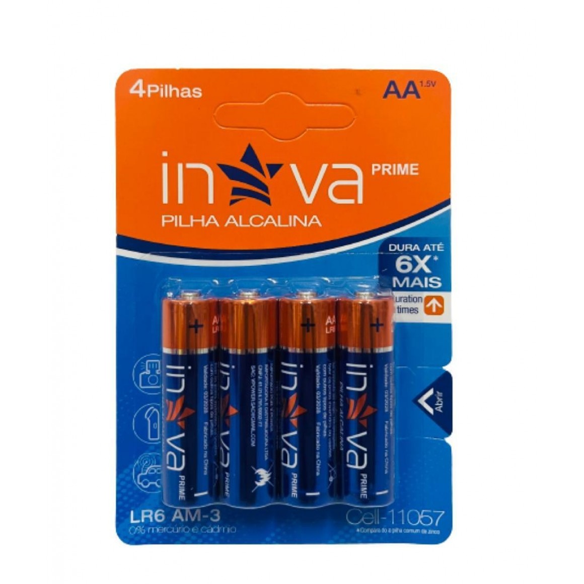 KIT 4 PILHAS ALCALINA AA 1,5V INOVA CELL-11057