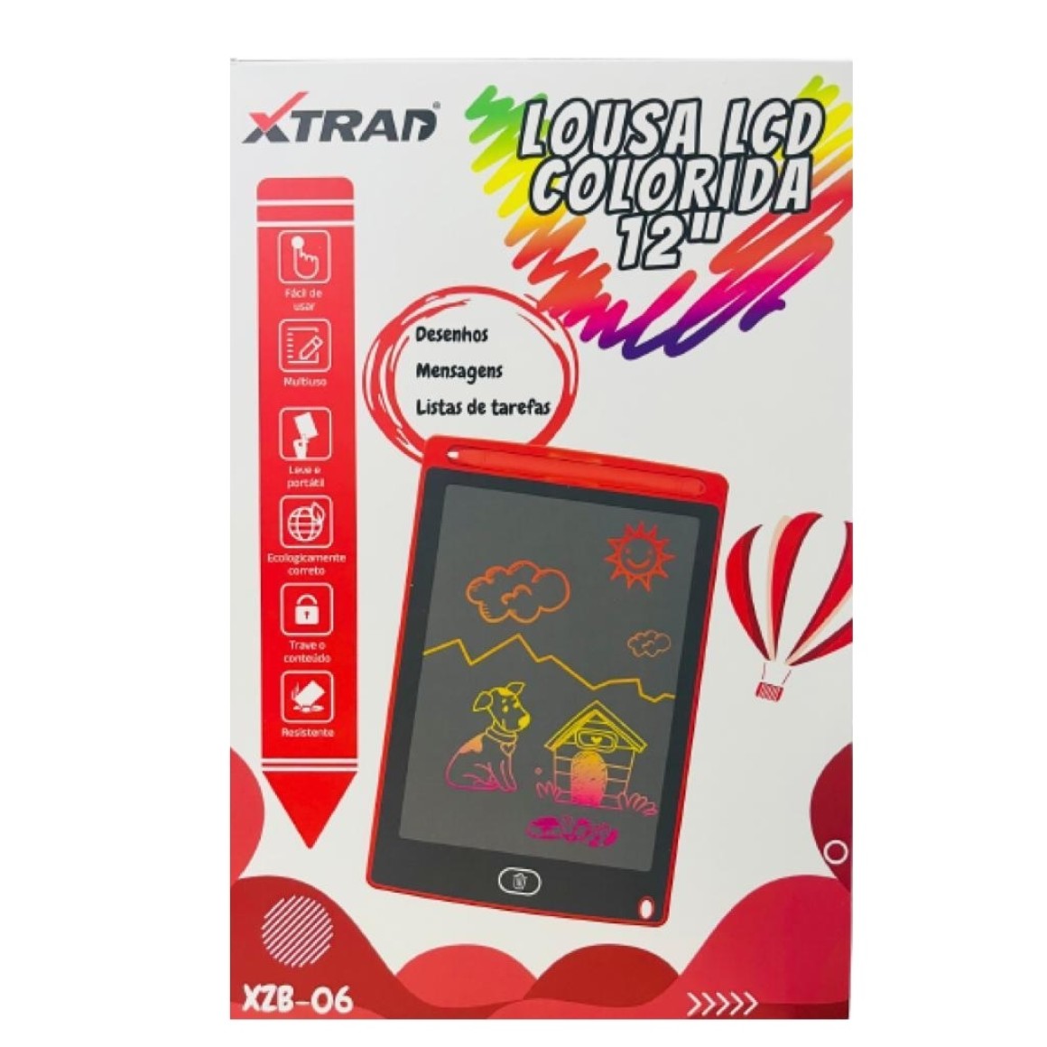 LOUSA LCD COLORIDA 12 POLEGADAS XTRAD XZB-06