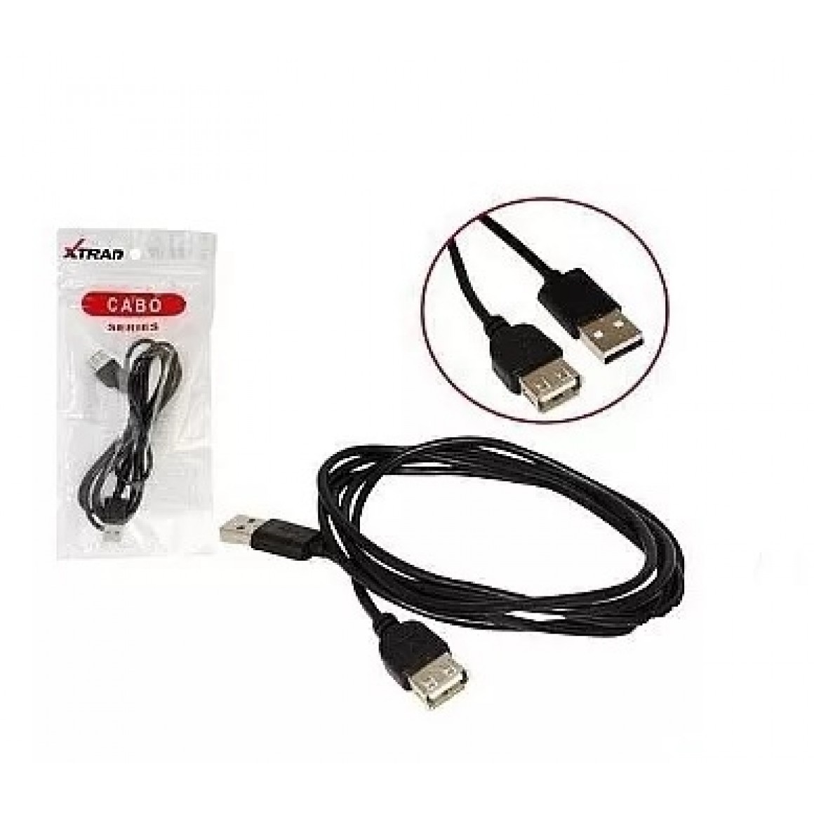 CABO EXTENSOR USB MACHO X USB FEMEA XTRAD XT-560 CABO EXTENSOR USB MACHO X USB FEMEA XTRAD XT-560
